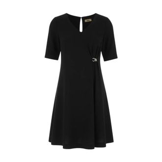 Herno Femme, Robes, Noir, Taille: 40 FR Robe mi-longue &agrave; encolure en V et fermoir lat&eacute;ral