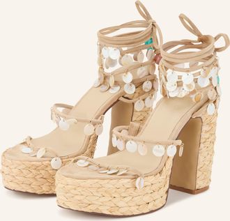 Naked Wolfe Naked Wolfe Plateau-Sandaletten Fantastic Mit Schmucksteinen beige