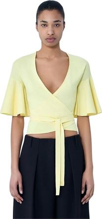 Jacquemus Femme, Blouses et Chemises, Jaune, Taille: 34 FR Wrap Knit Top