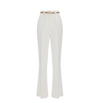 Elisabetta Franchi Plissierte Hose mit Franz&ouml;sischen Taschen - - Trousers - Damen - Wei&szlig; - M