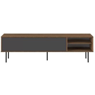 TemaHome Meuble TV 165x48x40 cm d&eacute;cor noyer et gris
