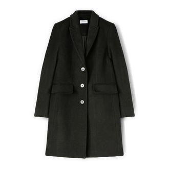 Motivi Gestrickter Wollmischmantel - - Coats - Damen - Schwarzk - 2XS