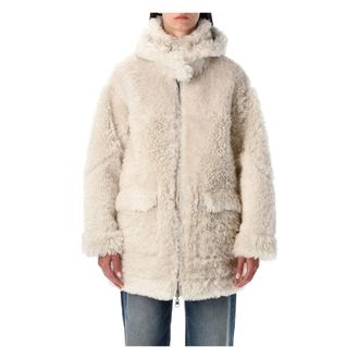 Urban Code Femme, Vestes, Blanc, Taille: 40 FR Parka Réversible en Fausse Fourrure