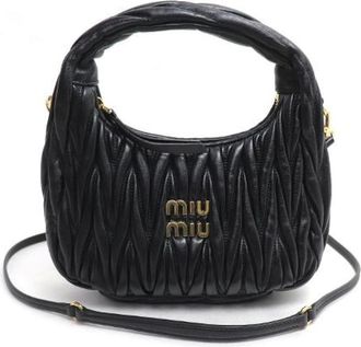 Miu Miu Sac &agrave; main en cuir Pre-owned - Femme - Pre-owned - Noir - Taille: ONE Size