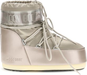 Moon Boot Womens Quilted Tall Platform Boots Platinum Upper: Nylon