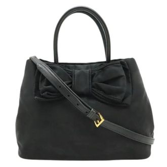 Prada Pre-owned Nylon Logo Jacquard Ribbon Handtasche - - Pre-owned - Damen - Schwarzk - ONE SIZE