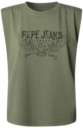 Pepe Jeans London Damen Bertha T-Shirt, Grün (Khaki-Grün), L