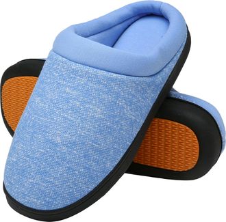 Mishansha Hausschuhe Herren Damen Winter Pantoffeln Hüttenschuhe Gefütterte Warme Hausschuhe für Männer Frauen Himmelblau, Gr.43 EU