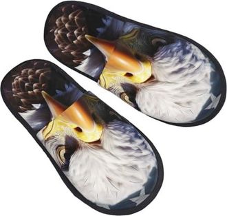 Generic Chaussons Maison Drapeau Américain Avec Eagle Confortable Pantoufles En Coton Portative Slippers Pour Unisex Hôtels Hiver L