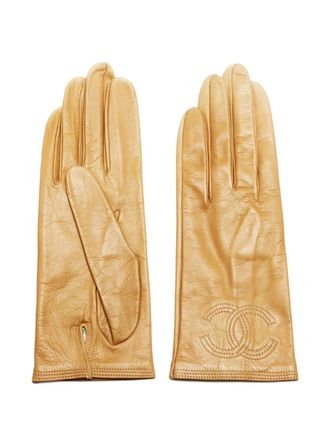 Chanel gants à logo CC (années 1990-2000) - Tons neutres