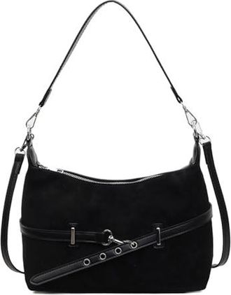 Generic Sac &agrave; bandouli&egrave;re en cuir synth&eacute;tique givr&eacute; de grande capacit&eacute; - Couleur unie - Polyvalent - Pour le travail, les rendez-vous galants, les courses, No