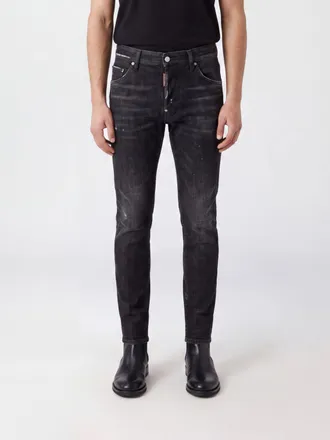 Dsquared2 Jean droit taille mi-haute en denim d&eacute;lav&eacute; coupe regular