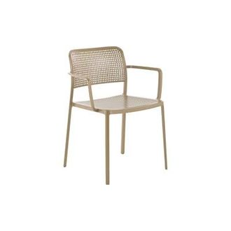 Kartell Fauteuil de repas empilable Audrey - Beige - Aluminium peint - Designer Piero Lissoni