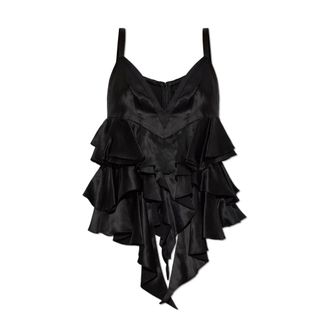 Balmain Femme, Tops, Noir, Taille: 38 FR Top en soie