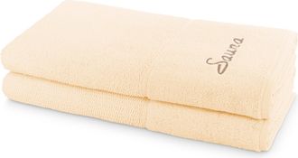 FROTTANA Sauna Set Pearl 2-TLG Handt&uuml;cher - 2X 80x200 cm, 100% Baumwolle, Ivory