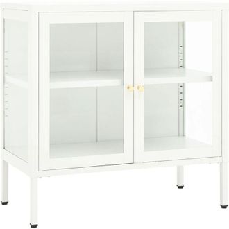 Les Tendances VidaXL Sideboard Wei&szlig; 70x35x70 cm Stahl und Glas
