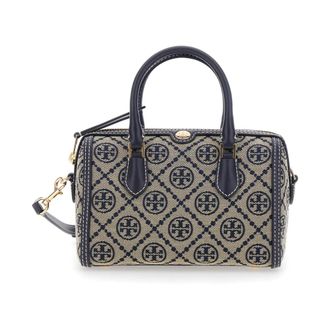 Tory Burch T Monogram Petite Barrel Bag - - Bags - Damen - Blau - ONE SIZE