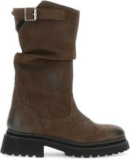 Caf&egrave;noir Bottines Tubulaires En Nubuck &Agrave; Plis, Pour Femme, Couleur Marron, Taille 37
