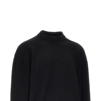 Rick Owens Mens Pull Col Roul&eacute; Tommy Lupetto Noir Black Sweater