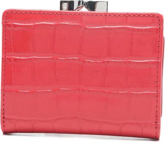 Vivienne Westwood Femme, Accessoires, Orange, Taille: ONE Size Frame Embossed Croc Small Wallet