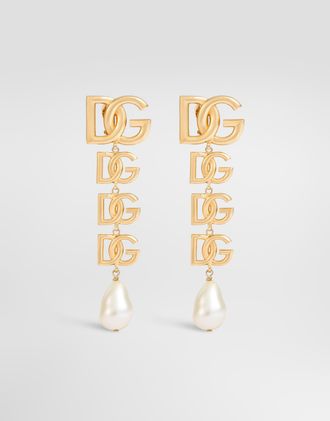 Dolce & Gabbana Clip-on Earrings With Dg Logo - Frau Bijoux Gold Metall Onesize