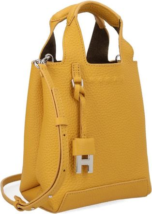 Hogan Womens Mini Shopping Bag Yellow Calfskin Handbags Hand