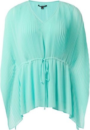 Comma Blusentop Bluse Plissee-Tunika mit V-Ausschnitt