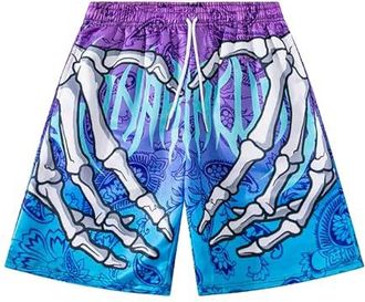 Generic 2026 Short de bain pour homme avec impression de main, violet, XXL