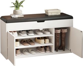 Generic Multifunktionales Schuhregal Aus Holz mit Sitz, Aufbewahrungsbank Im Eingangsbereich, Platzsparender Schuhregal, Kleinartikel, Schuhst&auml;nder Aus Holz, 