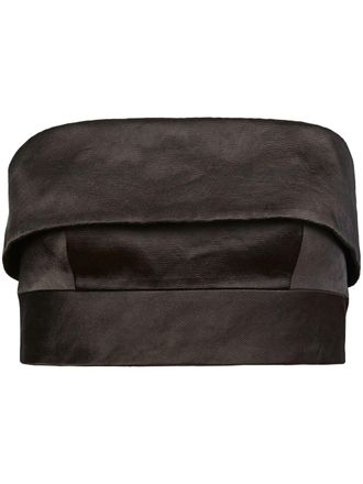 Fleur du Mal haut en soie à design sans bretelles - Noir