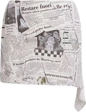 Moschino Femme, Jupes, Blanc, Taille: 42 FR Minijupe imprim&eacute;e en popeline de coton