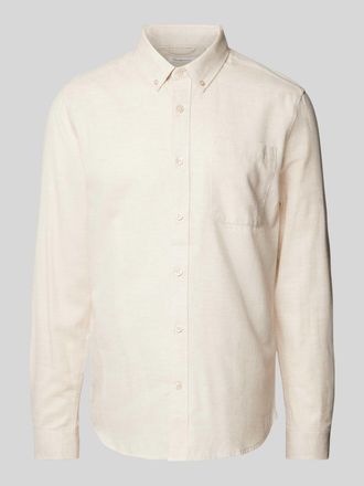 Knowledge Cotton Apparel Custom Fit Freizeithemd mit Button-Down-Kragen