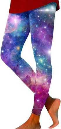 Generic Galaxy Leggings Damen - Galaxy Kost&uuml;m Damen Space Bunte Leggings Planeten Kost&uuml;m Muster Eng Sportleggins Weltall Kost&uuml;me Lang Batik Yogahose Galaxie K