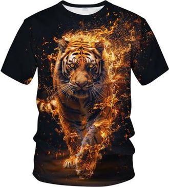 Generic Homme T Shirt Nouveaut&eacute; pour Hommes Tigre Funny Animal Homme Manches Courtes Tshirt Confortable T-Shirt &Agrave; Col Rond pour Homme Fitness T-Shirt, pour Ex