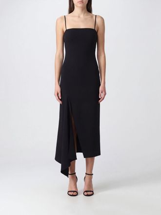 Givenchy Robe de cocktail midi en cady avec encolure carr&eacute;e et ourlet asym&eacute;trique