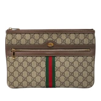 Gucci unisex, Pre-owned, Beige, Taille: ONE Size Pochette Vintage en Toile Enduite Pre-owned