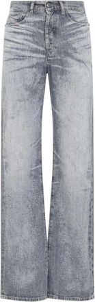 Diesel Femme, Jeans, Gris, Taille: W27 Wide Leg Distressed Denim Jeans