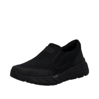 Rieker Slip-On Sneaker RIEKER, Herren, Gr. 40, schwarz, Lederimitat, Textil, unifarben, Schuhe, Slipper, Schlupfschuh, Halbschuh, Freizeitsneaker mit Gummiz&uuml;