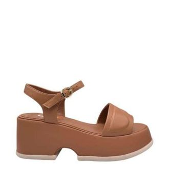 Jeannot Femme, Chaussures, Brun, Taille: 41 EU Sandale en cuir à talon large