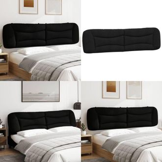vidaXL Kopfteil-Kissen Schwarz 200 cm Stoff - Bettw&auml;sche - Kopfteil - Bettkissen - Polsterung - Schlafkomfort - Home & Living