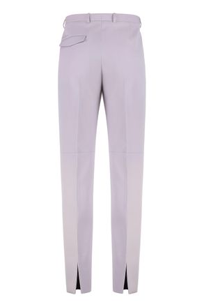 Gucci Mens Wool Gabardine Trousers With Back Split Lilac Chinos