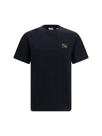 Burberry Mens T-Shirt Embroidered Logo Cotton Black T-Shirts And Polos