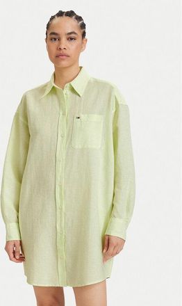 Tommy Jeans Hemdkleid DW0DW22344 Hellgr&uuml;n Relaxed Fit