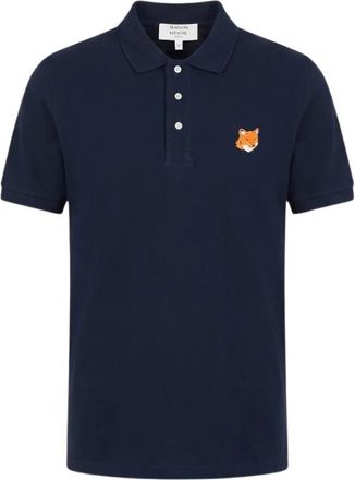 Maison Kitsun&eacute; Homme, Tops, Bleu, Taille: M Fox Head Regular Polo