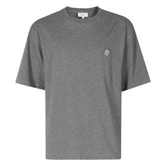 Maison Kitsun&eacute; T-shirt oversize Fox Head - Homme - Tops - Gris - Taille: S