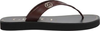 Gucci Zehentrenner mit Double G - - Shoes - Damen - Braun - 38 1/2 EU