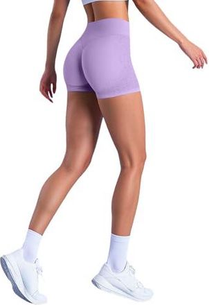 Generic 2026 Short dentraînement sans couture pour femme - Taille haute - Gym Yoga (2), violet, XL