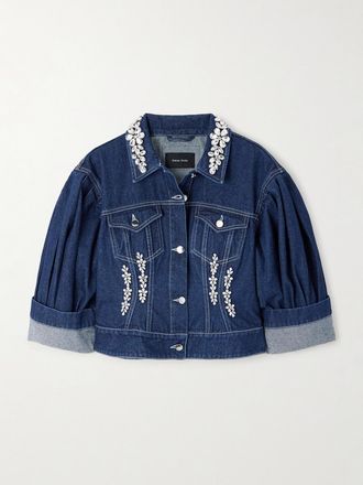 Simone Rocha Turbo Jeansjacke Mit Verzierungen - Blau