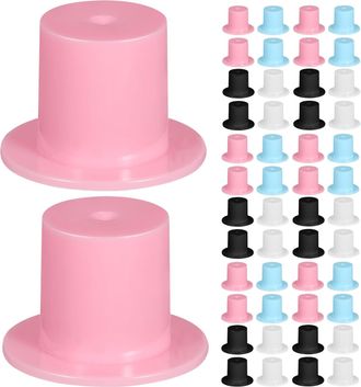 Healifty INOOMP 200 Stück Mini-Zylinder zum Basteln: Kleine Clown-Zylinder aus Kunststoff für DIY-Projekte, Weihnachtsfeier-Dekorationen - Puppenzubehör, klein