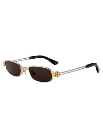 Bottega Veneta Unisex Sunglasses Bv1381s Silver-Brown Silver-Silver-Brown Metal Silver/silver/brown